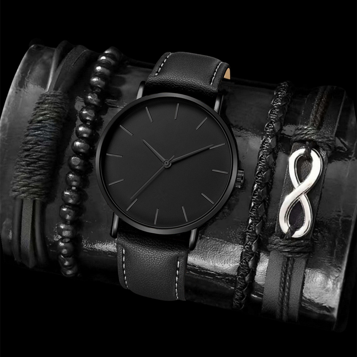 New men's cross-border casual fashion mesh belt wholesale, simple and best-selling watch ...