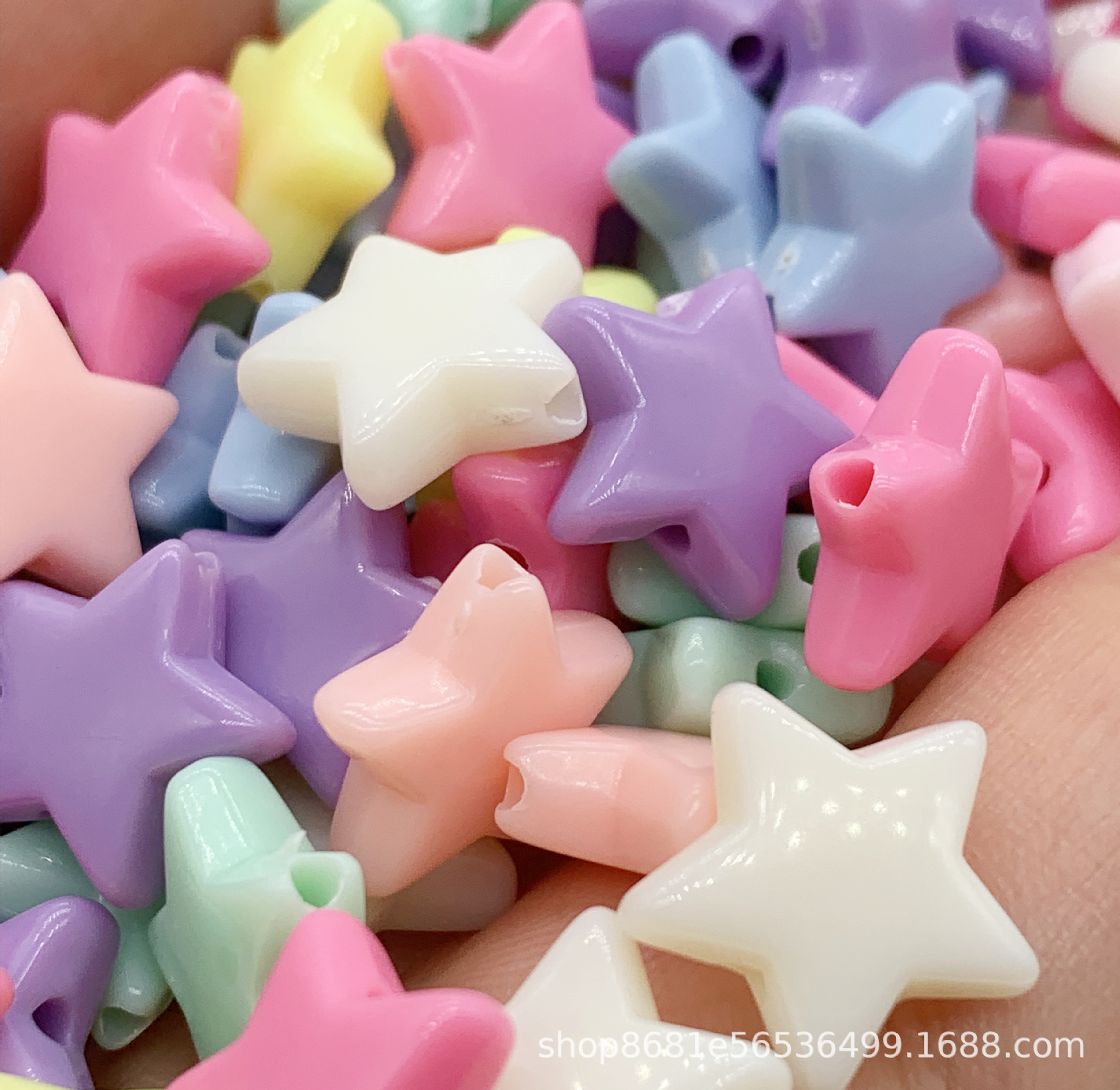 Acrylic plastic five-pointed star Bead accessories DIY handmade light ...