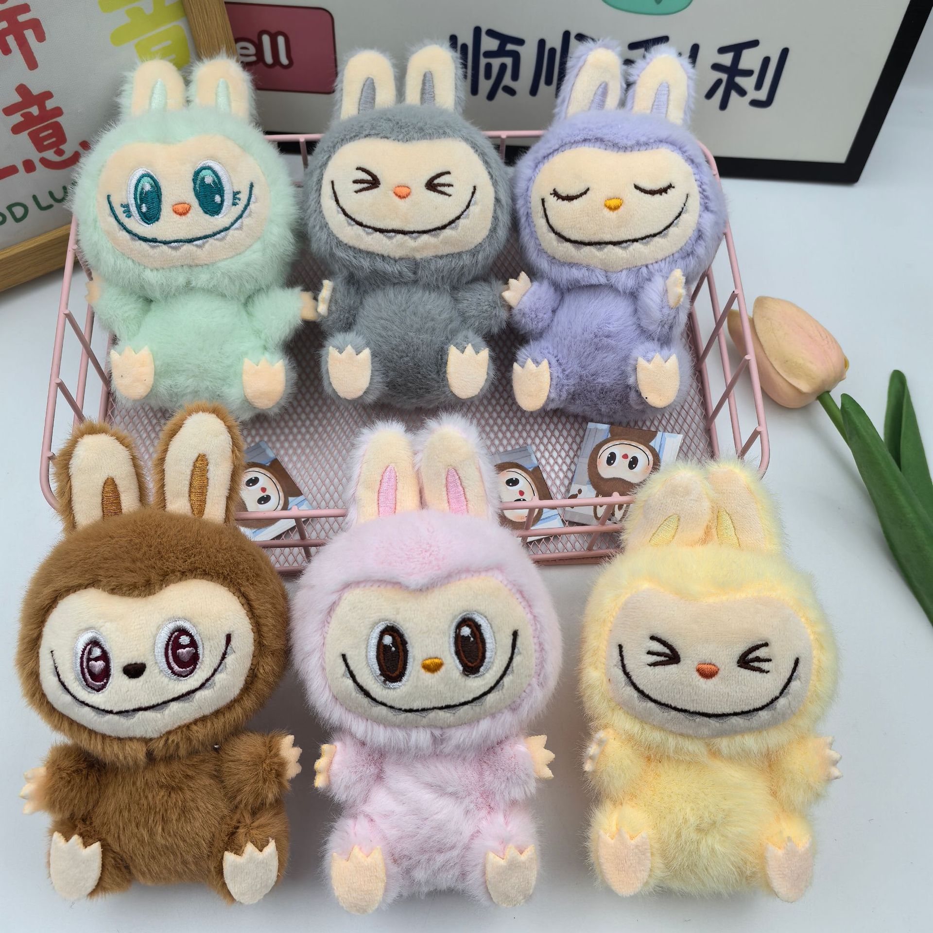 Cross-border new Labbu rabbit plush key chain second generation labubu ...
