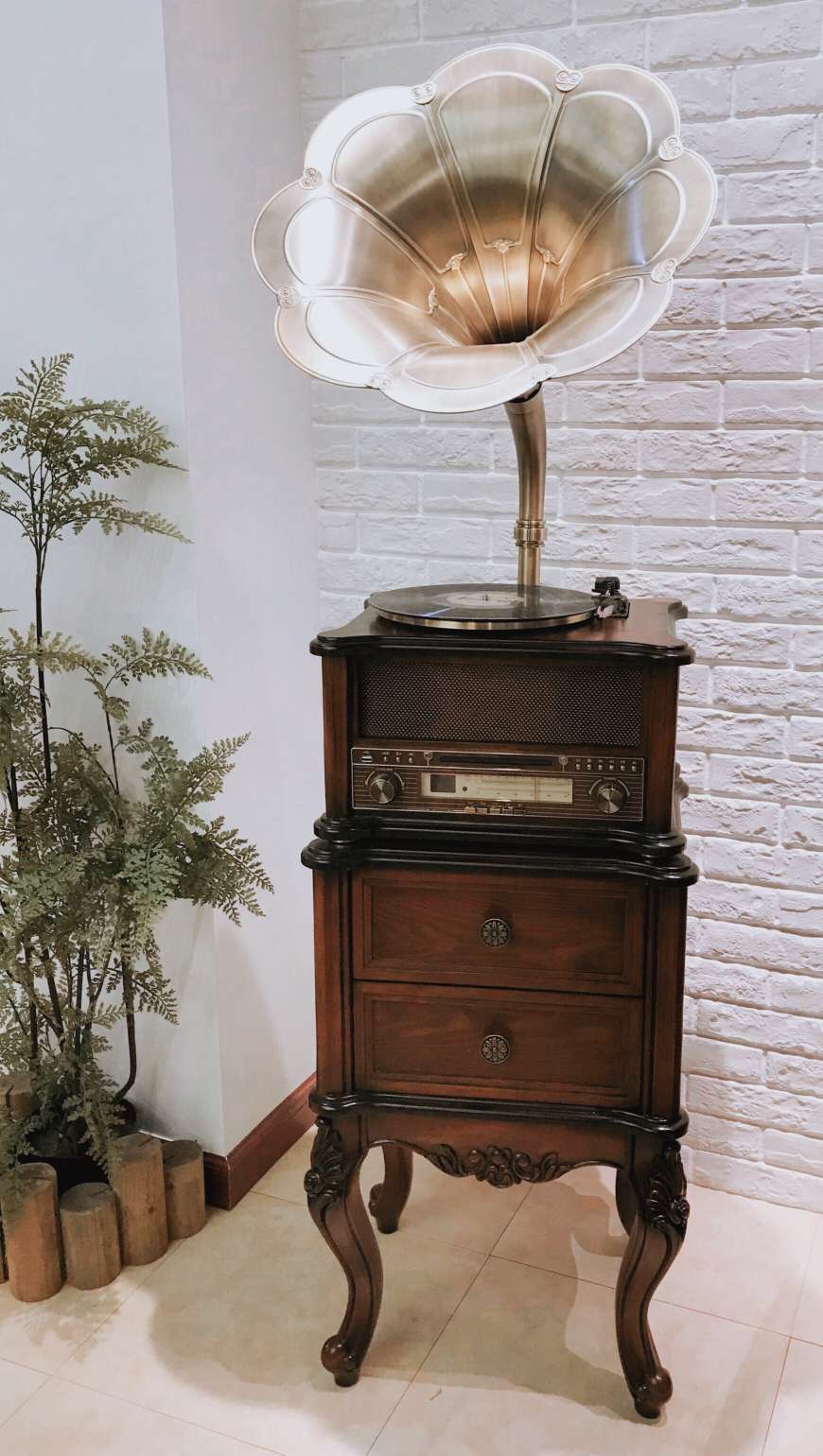 European vintage phonograph European vinyl phonograph record machine ...