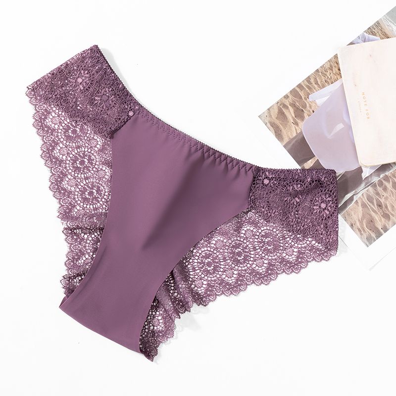 European-style lace underpants for women, ice silk women's triangle ...