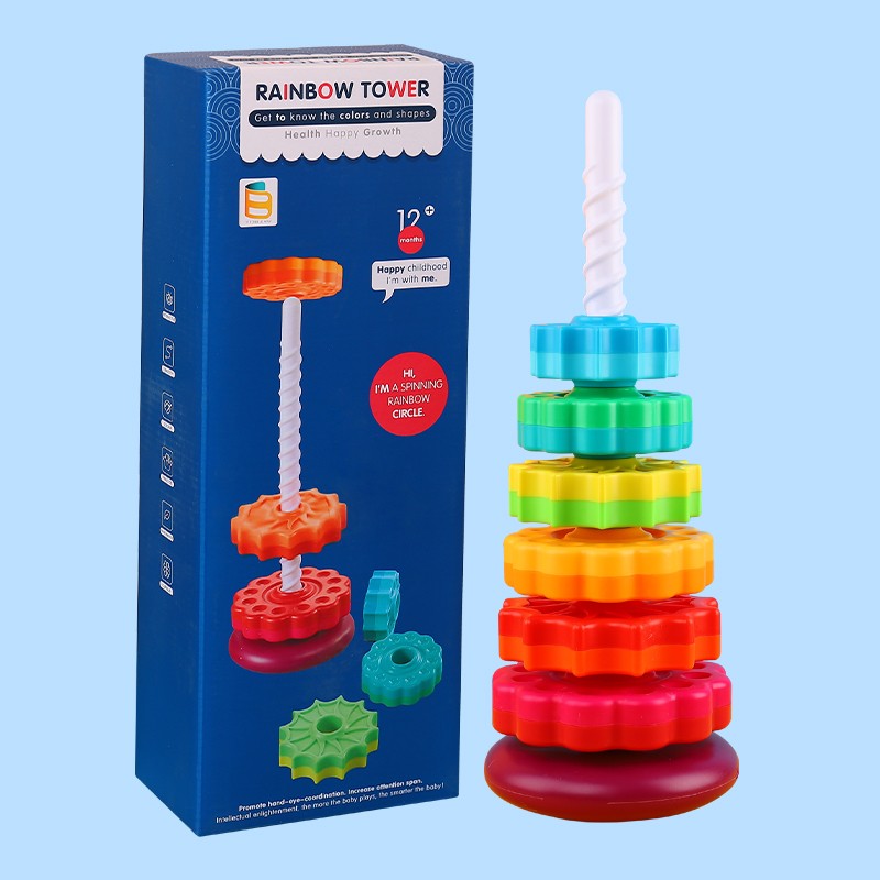 Tower jenga ring and thumping music 1-3 years old children and infants ...