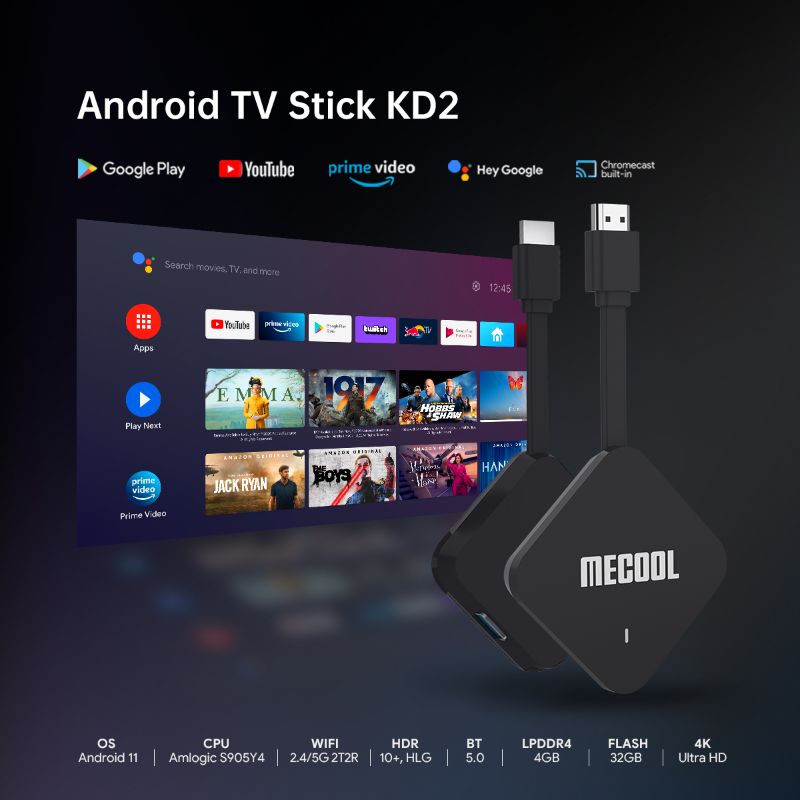KD2 Mecool 电视棒 S905Y4 Android11.0 出口外贸 工厂直销价格,厂家,品牌,批发市场,图片优选戎达电讯商行