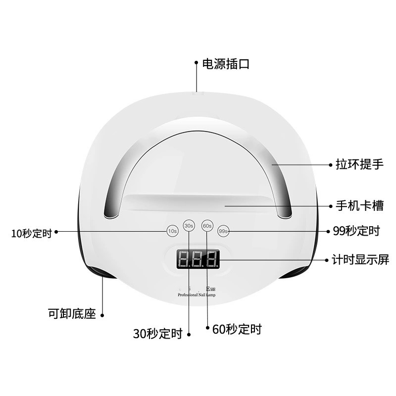 Nail lamp 168W with mobile phone holder uvled light therapy machine ...