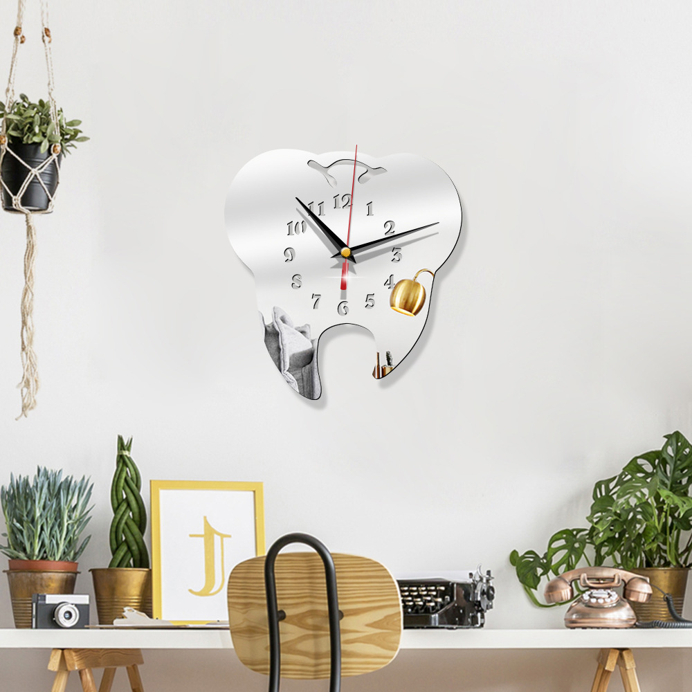 Cross-border creative tooth shaped Wall clock Dental decoration Wall ...