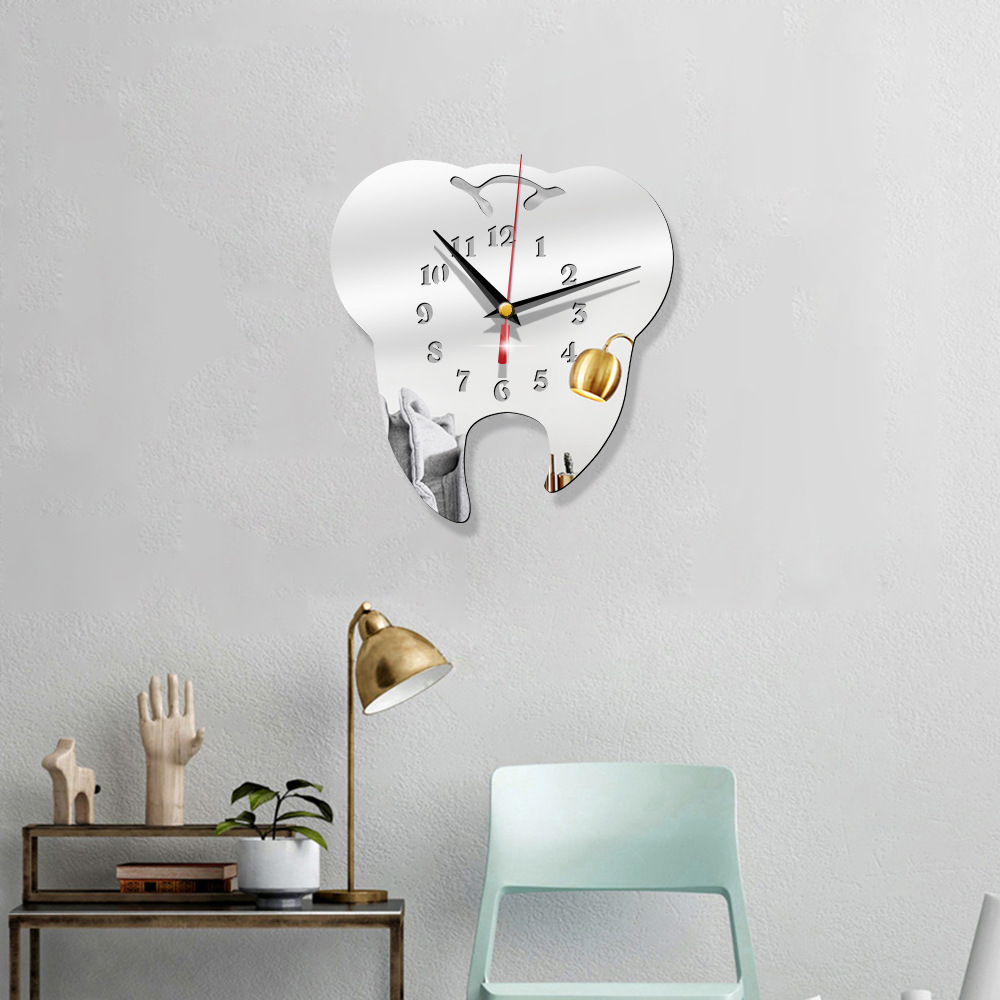 Cross-border creative tooth shaped Wall clock Dental decoration Wall ...